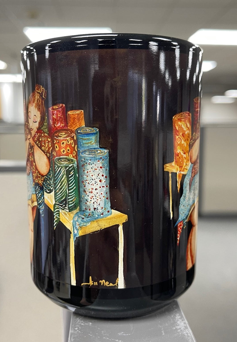 Fondling the fabric mug – Jill Neal Gallery